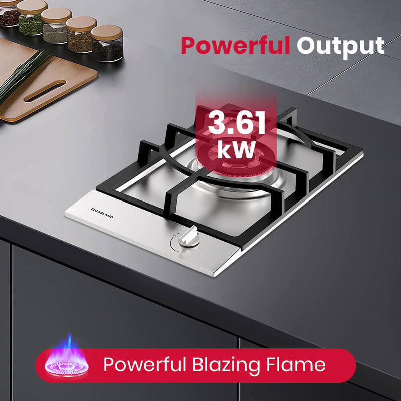 GASLAND Chef Single Burner with Griddle 30cm Gas Cooktop Stainless ...