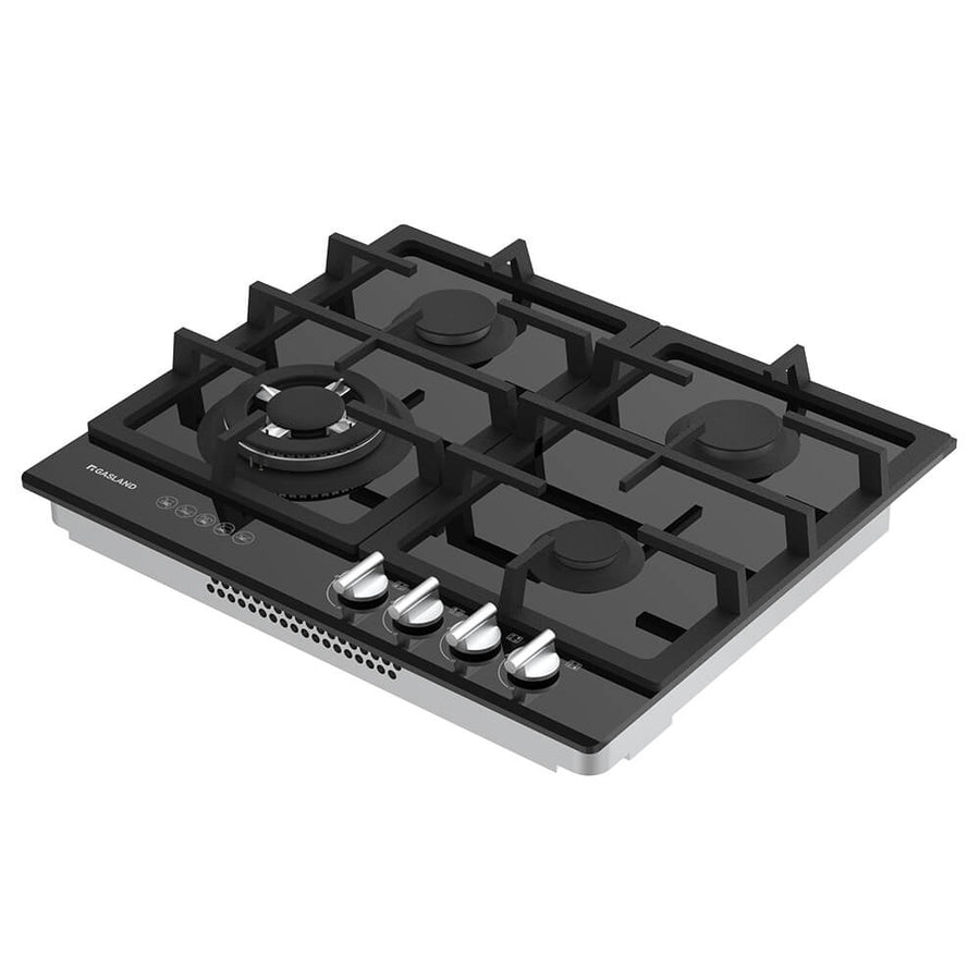 GASLAND Chef 60cm Glass Gas Cooktop 4 Burner Black Tempered Glass Built ...