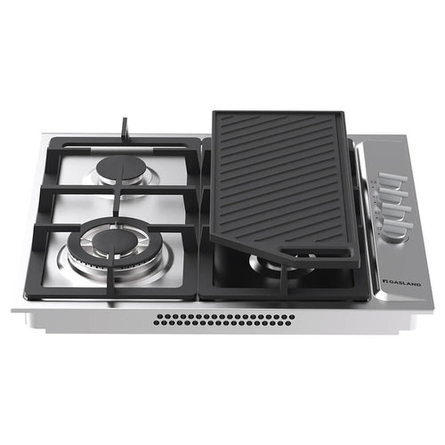 GASLAND Chef 4 Burner Gas Cooktop with Griddle 60cm Stainless Steel Gas ...