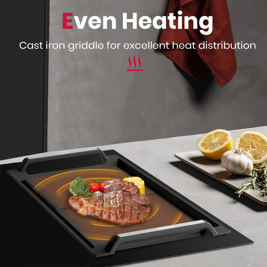 GASLAND Chef 5 Burner Induction Cooktop with Griddle 90cm Slider Touch ...