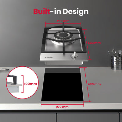 GASLAND Chef 30cm Gas Cooktop Stainless Steel with Griddle Built-in ...