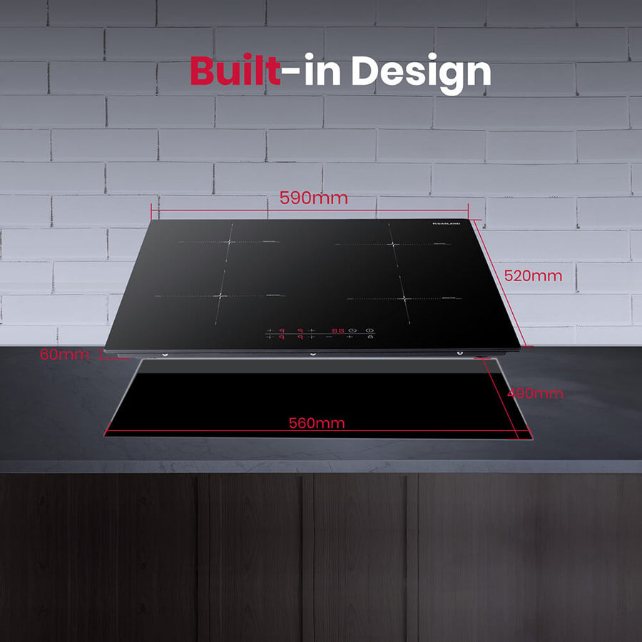 GASLAND 60cm Electric Induction Cooktop BBQ Induction 4 Burner Stove ...