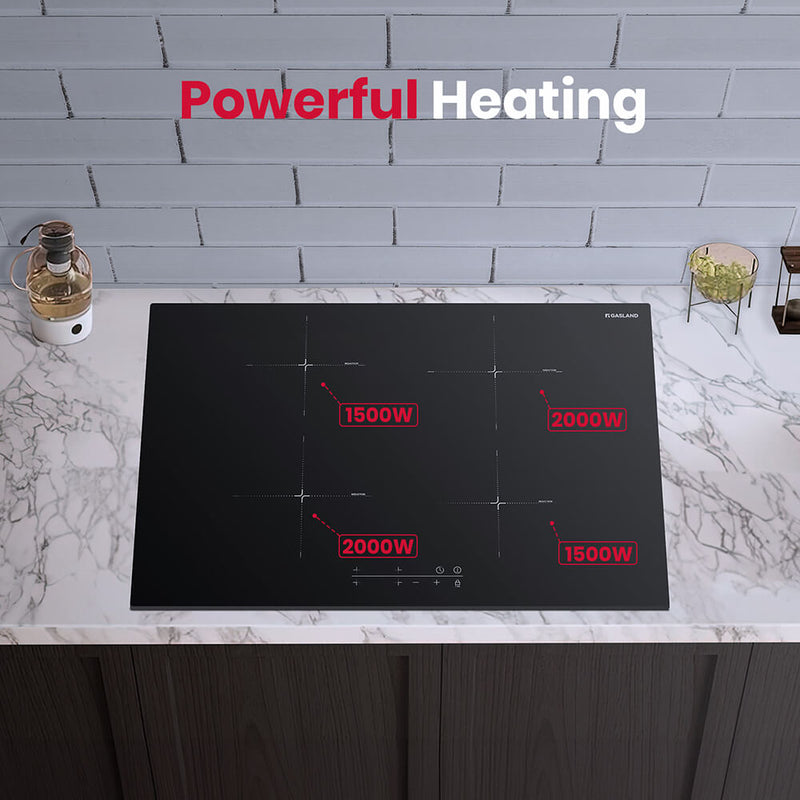 GASLAND Chef 4 Burner Induction Cooktop 77cm 7000W Touch Control ...